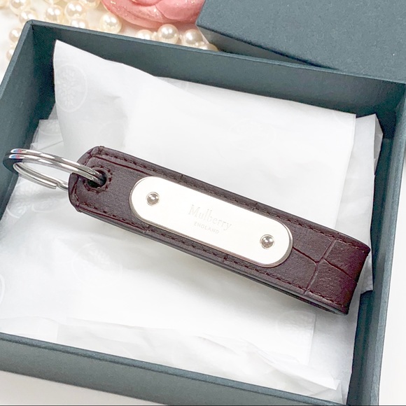 Mulberry | Other | Mulberry Leather Oxblood Croc Printed Keychain ...